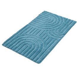 Badematte OTTO HOME "Zen, Badvorleger, Badezimmer Teppich, Duschvorleger", petrol, H:10mm, Polyester, Badematten, Badematte, Uni Farben, Hoch-Tief-Effekt, modernes Muster, Zen