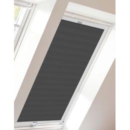 Dachfensterplissee SUNLINES "StartUp Style Crepe", grau (anthrazit, wei&szlig;), B:97,4cm H:93,9cm, Obermaterial: 100% Polyester, Plissees, mit F&uuml;hrungsschienen