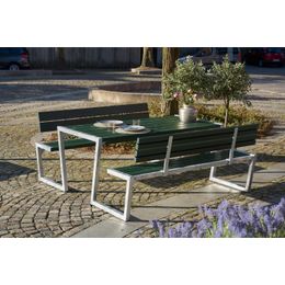 Garten-Essgruppe Plus "&raquo;Zigma&laquo; Kombim&ouml;bel mit 2 R&uuml;ckenlehne", gr&uuml;n (gr&uuml;n ral 6009), B:198cm H:82cm T:176cm, Sitzm&ouml;bel-Sets, 176x198x73/45,5 cm