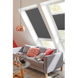 Dachfensterplissee SUNLINES "StartUp Style Honeycomb TL", grau (anthrazit, wei&szlig;), B:117,3cm H:121,5cm, Obermaterial: 100% Polyester, Plissees, mit F&uuml;hrungsschienen