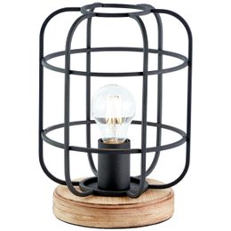 Brilliant Tischleuchte "Gwen", schwarz (antik holz, schwarz korund), 1, &Oslash; 20cm H: 26,5cm, 1 Stk., Leuchten, 26,5 cm H&ouml;he, &Oslash; 20 cm, E27, Metall/Holz, antik holz/schwarz korund, Tischleuchte