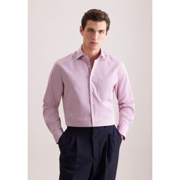 Businesshemd Seidensticker "Schwarze Rose", Herren, Gr. XL (44), normale &Auml;rmell&auml;ngen, berry, 100% Baumwolle, Strukturmuster, regular fit, 2-Knopf-Manschette, Hemden, Regular 1/1 Kentkragen Struktur