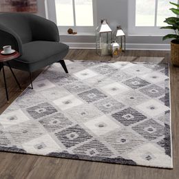 Teppich Sanat "Evra 7003", beige (creme, grau), B:120cm H:22mm L:160cm, Kunstfaser, Teppiche, Teppich, Wohnzimmer, Kurzflor, modern, auch als L&auml;ufer