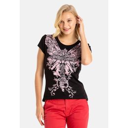 Cipo & Baxx T-Shirt CIPO & BAXX "WT341", Damen, Gr. XL, schwarz, 95% Baumwolle, 5% Elasthan, bedruckt, regular fit, Rundhals, Shirts T-Shirt
