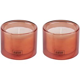 Sch&ouml;ner Wohnen Kollektion Duftkerze "&raquo;Sandalwood M&laquo;", rot, B:9,5cm H:7cm T:9,5cm, Glas, Wachs, SCH&Ouml;NER WOHNEN-KOLLEKTION, Kerzen, im Glas, warmer & eleganter Duft, Brenndauer 30 - 40 Stunden