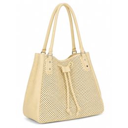 Schultertasche "Sorrento", Damen, Gr. B/H/T: 35cm x 30cm x 14cm onesize, gelb, Polyurethan (PU), Collezione Alessandro, Taschen Schultertasche, aus softem Material, XL-Format