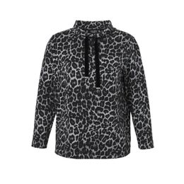 Sweatshirt Via Appia Due "Via Appia Due Sweatshirt", Damen, Gr. 52, schwarz multicolor, Obermaterial: 61% Viskose CV. 23% Polyamid PA. 16% Elasthan EL., regular fit, Sweatshirts Sweatshirt, Modern Leo, gro&szlig;e Gr&ouml;&szlig;en