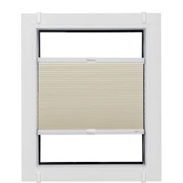 Wabenplissee SUNLINES "Budget Wabe Verdunklung", beige (beige, wei&szlig;), B:90cm H:130cm, Obermaterial: 85% Polyester, 15% sonstige Fasern, Plissees, Klemmfix, glatt