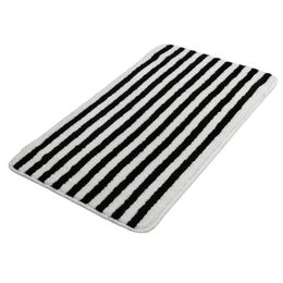 Badematte OTTO HOME "Streifen, Badvorleger, Badezimmer Teppich", schwarz, wei&szlig;, H:12mm, Polyester, Badematten, Badematte, Scandi, gestreift, Badteppich, Badematten