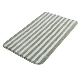 Badematte OTTO HOME "Streifen, Badvorleger, Badezimmer Teppich", salbei, wei&szlig;, H:12mm, Polyester, Badematten, Badematte, Scandi, gestreift, Badteppich, Badematten