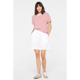 Rundhalsshirt SENSES.THE LABEL, Damen, Gr. M/L, rot (spicy rot), Single Jersey, Material: 100% Baumwolle, gestreift, oversize normal, Rundhals, angeschnitten, Shirts Rundhalsshirt, aus Baumwolle