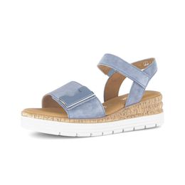 Plateausandaletten Gabor "Plateau Sandale", Damen, Gr. 43, blau, Schuhe