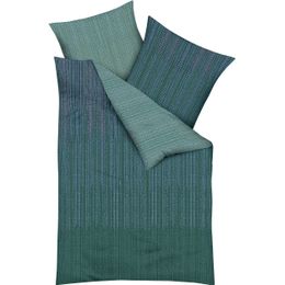 Wendebettw&auml;sche Kaeppel "Vertigo", gr&uuml;n (smaragd), B/L: 155cm x 220cm, 1 Stk., 1 Stk., Mako-Satin, B/L: 80cm x 80cm, 2 Stk., Mako-Satin, Obermaterial: 100% Baumwolle, Bettw&auml;sche, Wendebettw&auml;sche