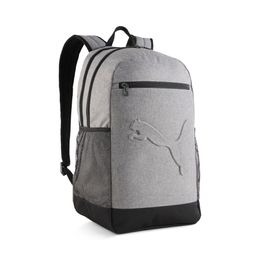 Rucksack Puma "BUZZ HEATHER BACKPACK", grau (medium gray heather), Rucks&auml;cke, Netz, Obermaterial: 100% Polyester, gemustert, Rucksack, f&uuml;r Erwachsene, mit mehreren Rei&szlig;verschlussf&auml;chern, pflegeleicht