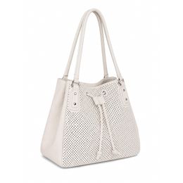 Schultertasche "Sorrento", Damen, Gr. B/H/T: 35cm x 30cm x 14cm onesize, creme, Polyurethan (PU), Collezione Alessandro, Taschen Schultertasche, aus softem Material, XL-Format
