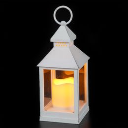 LED Au&szlig;en-Tischleuchte AMBIENTE HAUS "Laterne antikweiss 24cm inkl LED Ke", wei&szlig;, B:11cm H:24cm L:11cm, Leuchten