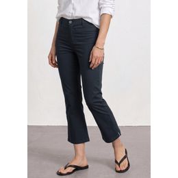 3/4-Hose Street One, Damen, Gr. 42, L&auml;nge 24, schwarz (shadowed navy), Web, 97% Baumwolle, 3% Elasthan, unifarben, comfort fit wadenlang, Hosen, High Waist