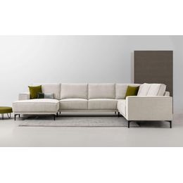 Wohnlandschaft OTTO HOME "OLAND U-Form, XXL, B: 342 cm, Skandi-Design", braun (latte), B:342cm H:85cm T:260cm, 100% Polyester, Sofas, Wohnlandschaft, Skandi-Design in Struktur, Flachgewebe, Luxus-Microfaser, Boucle