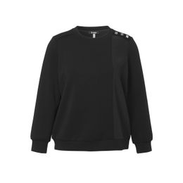 Sweatshirt frapp "frapp Sweatshirt", Damen, Gr. 54, schwarz, Obermaterial: 49% Viskose CV. 43% Polyester PES. 8% Elasthan EL., regular fit, Rundhals, Sweatshirts Sweatshirt, Gro&szlig;e Gr&ouml;&szlig;en