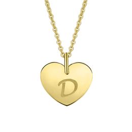 Kettenanh&auml;nger ONE ELEMENT "Herz Buchstaben Anh&auml;nger aus 333 Gelbgold", gold, Schmuckanh&auml;nger, Damen, Herzmit Gravur D, A, Gelbgold 333 Gold, Gelbgold 333, Gold, Kettenanh&auml;nger, Ein Geschenk von Herzen &ndash; zart, elegant & voller Symbolik