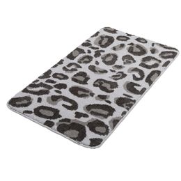 Badematte OTTO HOME "Regona Leo, Badvorleger, Badezimmer Teppich, Duschvorleger", hellgrau, H:10mm, Polyester, Badematten, Badematte, Leoparden-Muster, Animal Print, modern
