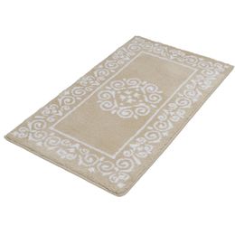 Badematte OTTO HOME "Dafna, Badteppich, Badvorleger, Badezimmer Teppich", beige, H:12mm, Polyester, Badematten, Badematte, Orient-Optik, Vintage Design