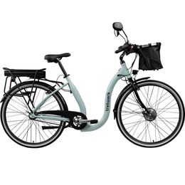 E-Bike Tretwerk "Linea" Gr. 48, blau (hellblau), Elektrofahrr&auml;der, 48cm, 28 Zoll (71,12cm)