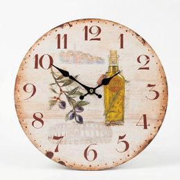 Wanduhr AMBIENTE HAUS "Wanduhr - Istria - 28 cm", natur, B:28cm H:28cm T:5cm, Wanduhren, Wanduhr