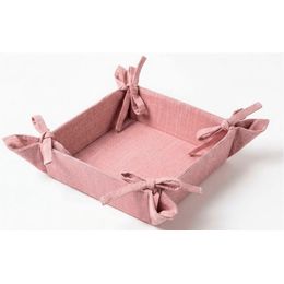 Brotkorb Home Affaire "Brotkorb Rose 20x20cm", rose, B:20cm H:6cm L:20cm, Baumwolle, Lebensmittelaufbewahrungsbeh&auml;lter, Brotkorb
