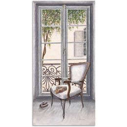 Wandbild Artland "Sessel vor einem Fenster", wei&szlig; (farbe bild(er): wei&szlig;), B:20cm H:40cm, Bilder, als Alubild, Leinwandbild in verschied. Gr&ouml;&szlig;en