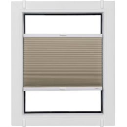 Wabenplissee SUNLINES "Budget Wabe Tageslicht", beige (natur, wei&szlig;), B:105cm H:210cm, Obermaterial: 85% Polyester, 15% sonstige Fasern, Plissees, Klemmfix, glatt