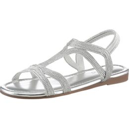 Heine Damen Sandale im Metallic-Look silberfarben Gr&ouml;&szlig;e 40