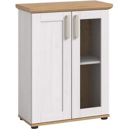 Vitrine Home Affaire "Cosenza, H&ouml;he 80 cm, 2 T&uuml;ren, 2F&auml;cher", transparent (wei&szlig;), B:64cm H:88cm T:37cm, FSC-zertifizierter Holzwerkstoff, Schr&auml;nke, Vitrine, Vitrine, H&ouml;he 88 cm, Wohnzimmer, Esszimmer