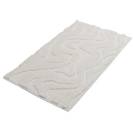 Badematte OTTO HOME "Wave, Badvorleger, Badezimmer Teppich", wei&szlig; (creme), H:10mm, Polyester, Badematten, Badematte, Hoch-Tief-Effekt, modernes Muster, Welle, Badteppich, Duschvorleger