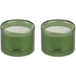 Sch&ouml;ner Wohnen Kollektion Duftkerze "&raquo;Basil M&laquo;", gr&uuml;n, B:9,5cm H:7cm T:9,5cm, Glas, Wachs, SCH&Ouml;NER WOHNEN-KOLLEKTION, Kerzen, im Glas, w&uuml;rziger & lebendiger Duft, Brenndauer 30 - 40 Stunden