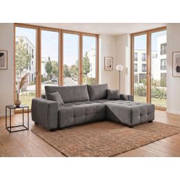 Ecksofa Collection AB "Bella L-Form, Breite 234 cm", anthrazit, B:234cm T:162cm, 100%Polyester, Sofas, Ecksofa, Ecksofa,Schlaffunktion,Bonnelfederkern,R&uuml;ckenkissen