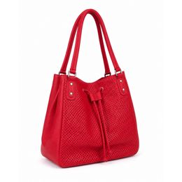Schultertasche "Sorrento", Damen, Gr. B/H/T: 35cm x 30cm x 14cm onesize, rot, Polyurethan (PU), Collezione Alessandro, Taschen Schultertasche, aus softem Material, XL-Format