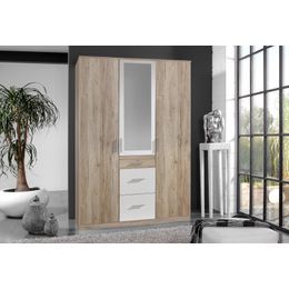 Kleiderschrank wimex "Joker", wei&szlig; (eichefarben san remo, wei&szlig;), B:135cm H:199cm T:59cm, Schr&auml;nke, Kleiderschrank, wahlweise mit Spiegel
