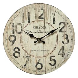 Wanduhr AMBIENTE HAUS "Wanduhr - Corydon - 28 cm", natur, B:28cm H:28cm T:5cm, Wanduhren, Wanduhr