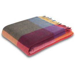 Wohndecke Biederlack "Soft Impression im Doubleface-Look", bunt (bright square), B:130cm L:170cm, Baumwolle, Kaschmir, Wohndecken, Wohndecke, Baumwolle-Kaschmir-Mix