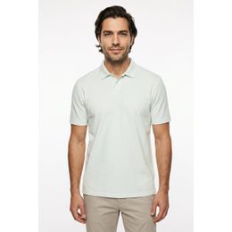 Poloshirt BOSS Orange "Pe__Dye", Herren, Gr. L, blau (open blau474), Jersey, Obermaterial: 100% Baumwolle, regular fit, hoch geschlossener Ausschnitt, eingesetzt eingefasste Kante, Shirts, mit Polokragen
