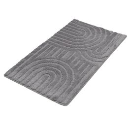 Badematte OTTO HOME "Zen, Badvorleger, Badezimmer Teppich, Duschvorleger", grau, H:10mm, Polyester, Badematten, Badematte, Uni Farben, Hoch-Tief-Effekt, modernes Muster, Zen