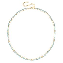 Collier "mit t&uuml;rkisfarbigen Amazonit-Kugeln, Silber 925", t&uuml;rkis, Giorgio Martello MILANO, Halsketten, Damen, 45cm, Silber 925 (Sterlingsilber), Collier