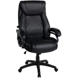 Chefsessel Duo Collection "Chefsessel Benito XXL", schwarz (schwarz, schwarz), B:70cm H:117cm T:73cm, 70% Polyurethane, 25% Polyester, 5% sonstige Fasern, St&uuml;hle, Federkern, Lordosenunterst&uuml;tzung, bis 150 kg belastbar