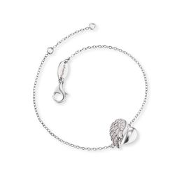Silberarmband Engelsrufer "Little magic ARMBAND HERZFL&Uuml;GEL", silber (silber, 925, kristallwei&szlig;), Armb&auml;nder, Damen, 19cm, Silber 925 (Sterlingsilber), Silberarmband, mit Zirkonia (synth.)