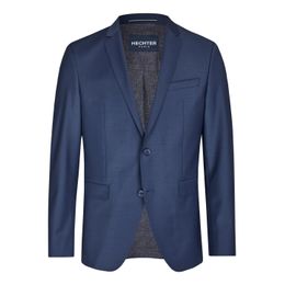 Sakko HECHTER PARIS "HECHTER PARIS FM Sakko", Herren, Gr. 102, navy, Obermaterial: 53% Polyester PES. 43% Schurwolle WV. 4% Elasthan EL., regular fit, tiefer V-Ausschnitt, Sakkos Sakko, Unimuster