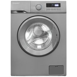 Exquisit Waschmaschine, Energieeffizienz: A (A-G), grau (silberfarben), B:595cm H:845cm T:495cm, Waschmaschinen, Kurzprogramm-frische W&auml;sche nach 15 Minuten,AquaStop-Vollwasserschutz