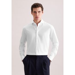 Businesshemd Seidensticker "Schwarze Rose", Herren, Gr. L (42), normale &Auml;rmell&auml;ngen, wei&szlig;, 50% Baumwolle, 50% Modal, unifarben, regular fit, 2-Knopf-Manschette, Hemden, Regular 1/1 Kentkragen Uni
