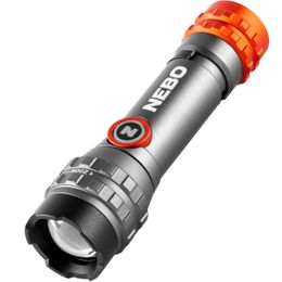 LED Taschenlampe NEBO "NEBO DAVINCI&trade; 450L FLEX", grau, H:10,85cm L:3cm T:3cm, Aluminium, Mobilleuchten, Flexibel mit Akku- oder Batteriebetrieb nutzbar