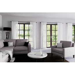 Gardine HOMING "Oskar" Gr. 1, wei&szlig;, B:140cm H:245cm, Polyester, Gardinen, Gardine, Fertigschal